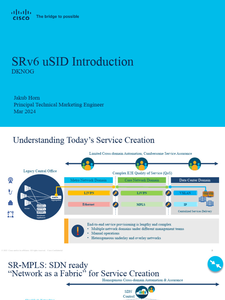 01 - SRv6 - Intro - v3g - DKNOG - v2 | PDF | Internet Protocols | I Pv6