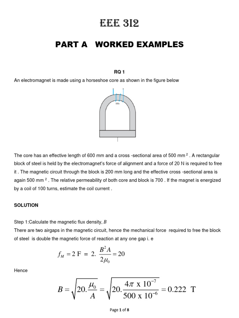 Eee 312 Part A Review Questions and Answers | PDF | Inductance | Inductor