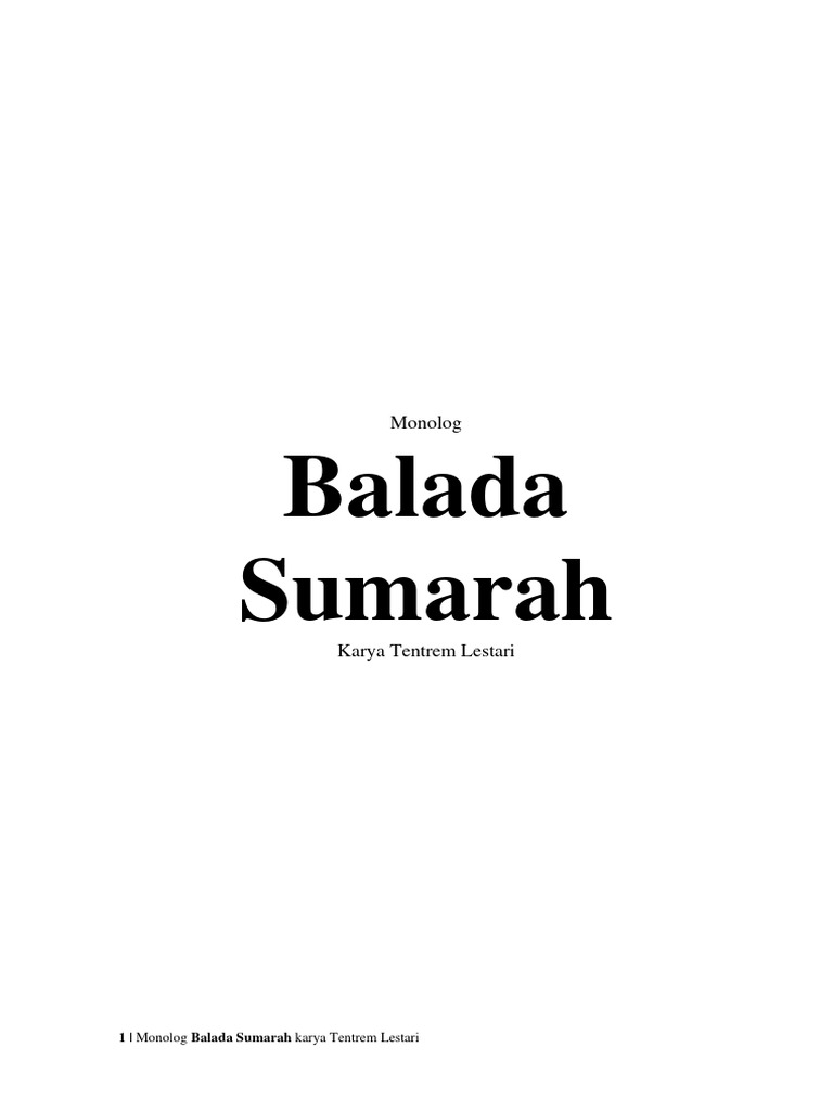 Balada Sumarah-Dea | PDF | Puisi