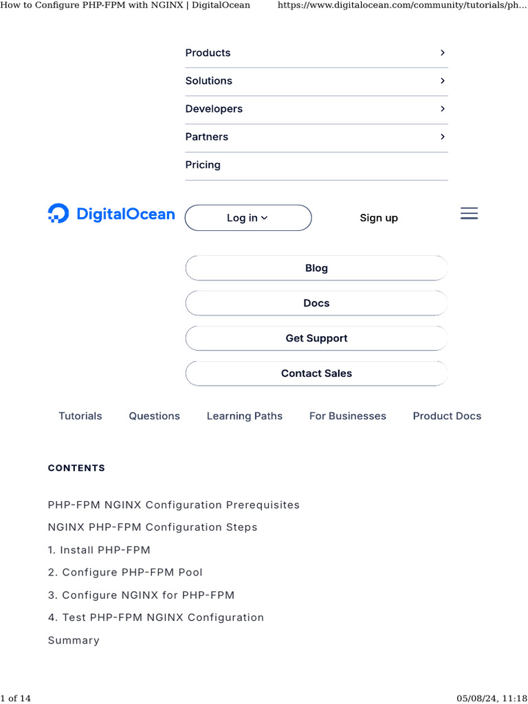 How To Configure Php Fpm With Nginx Digitalocean Pdf Php World 5941