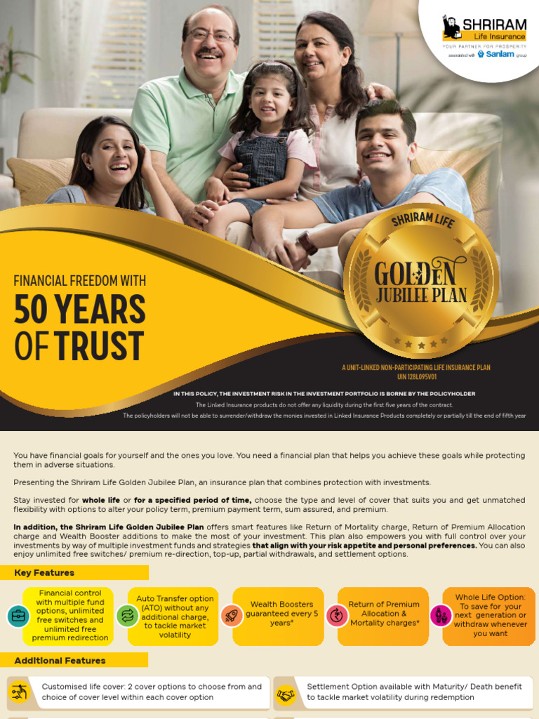 Brochure-Shriram Life Golden Jubilee Plan | PDF | Financial Risk | Money