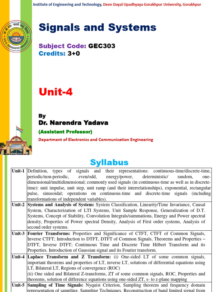 S&S Unit-3lt&z-T | PDF | Fourier Transform | Mathematics