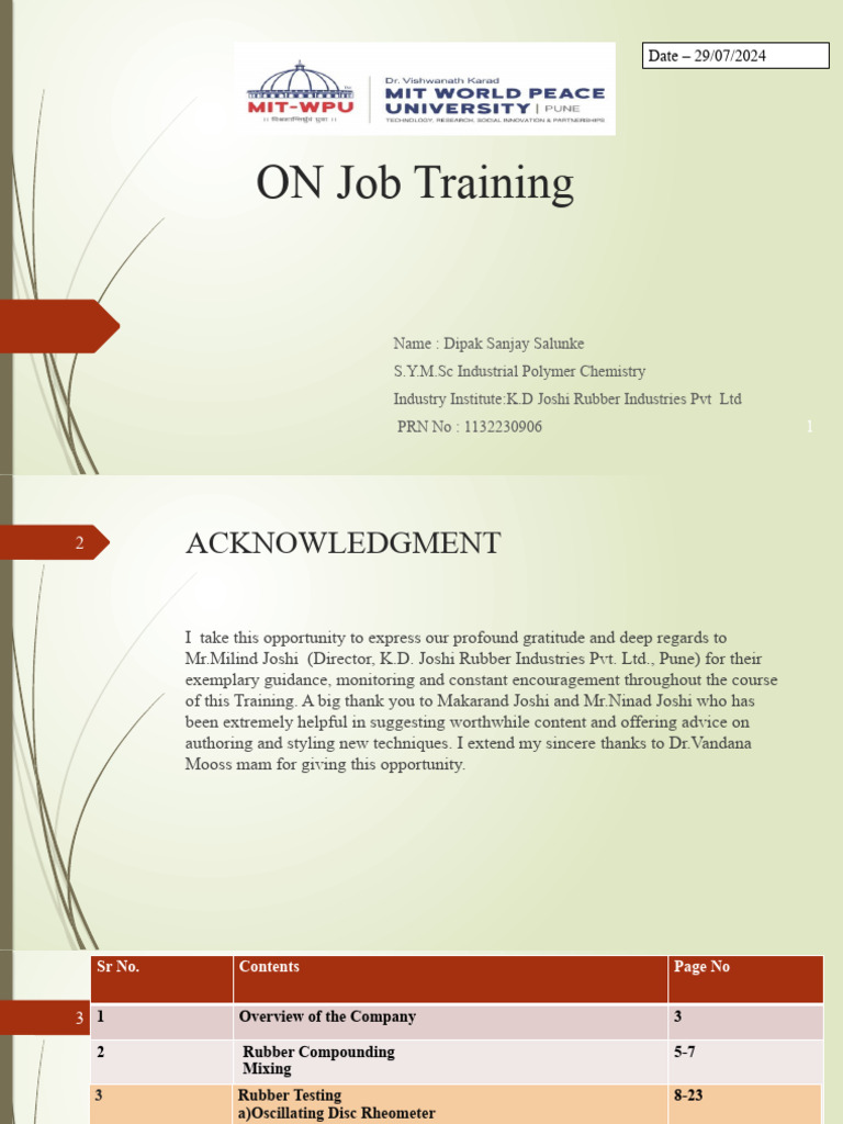 Ojt Report | PDF | Ultimate Tensile Strength | Extrusion