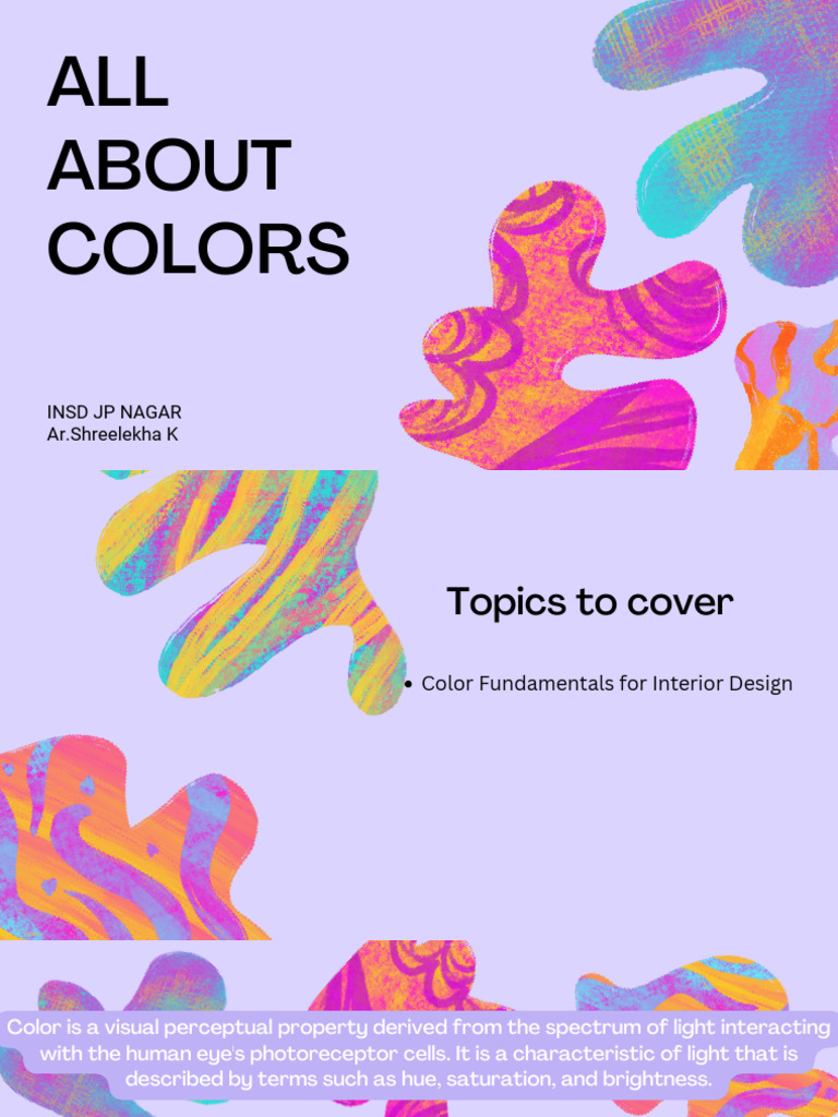 Colors and It's Application - Interior Design | PDF | Color | Visual ...