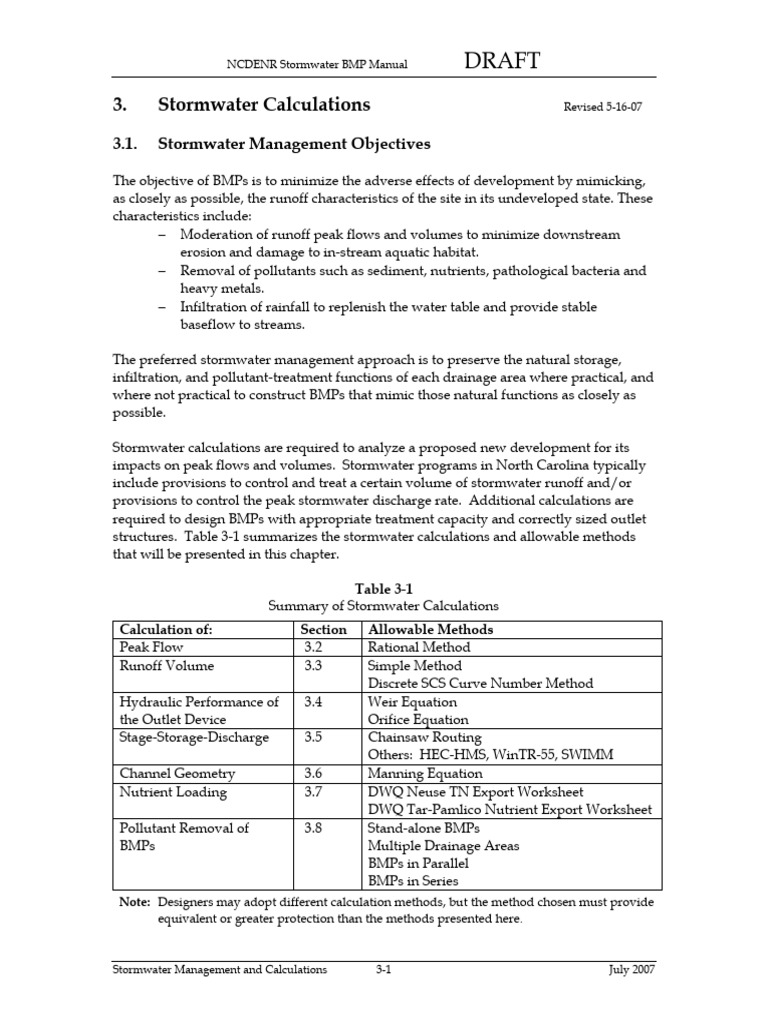 Small Streams STorm Water Calculation Methods | PDF | Surface Runoff | Loam