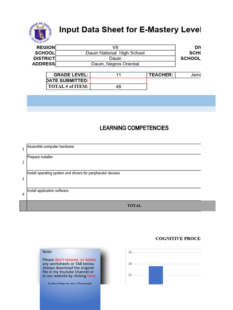 Table of Specifications Tos - CSS11 - Q3 | PDF | Operating System | Installation (Computer Programs)
