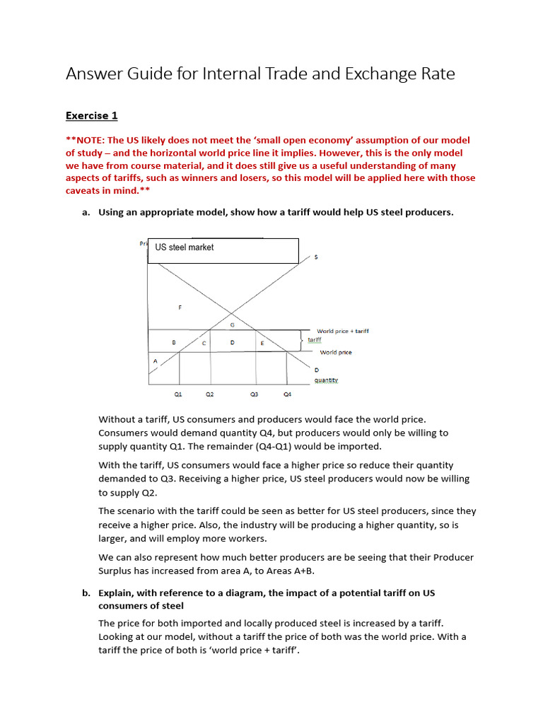 Practice Tutorial For International Trade and Exchange Rate - Answer ...