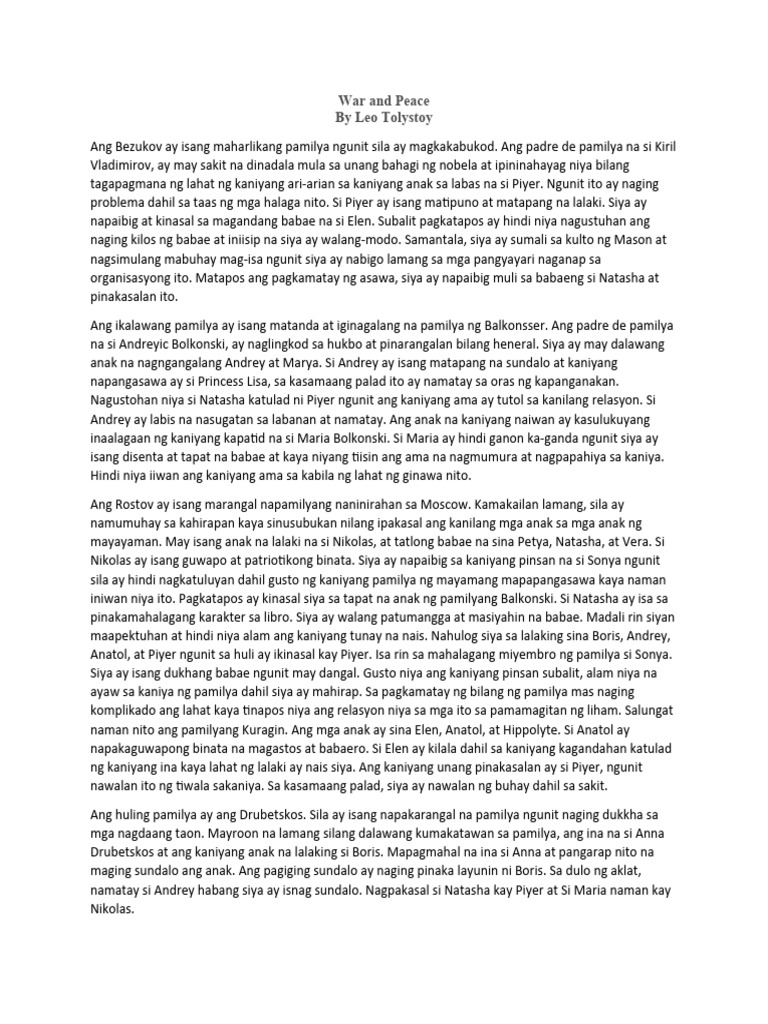 War and Peac 3p's | PDF