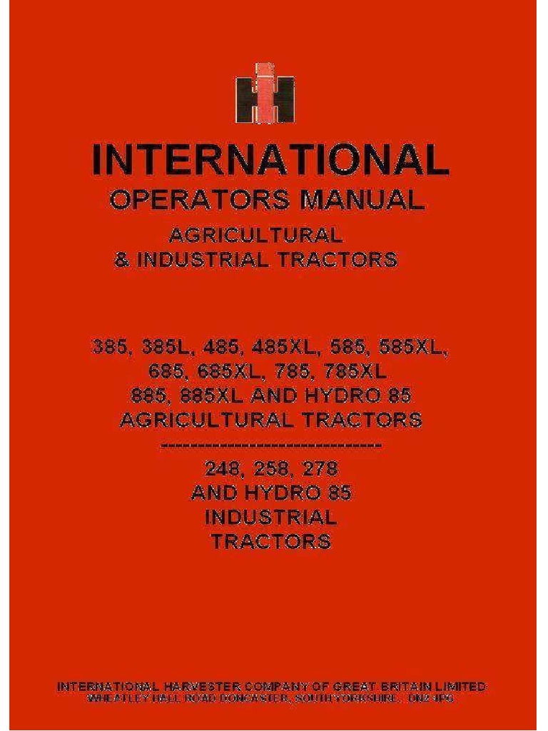 Operators Manual 85 Series Tractors1 | PDF