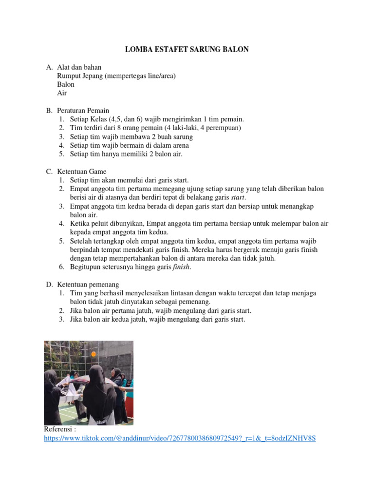 Lomba Estafet Sarung Balon | PDF | Sejarah