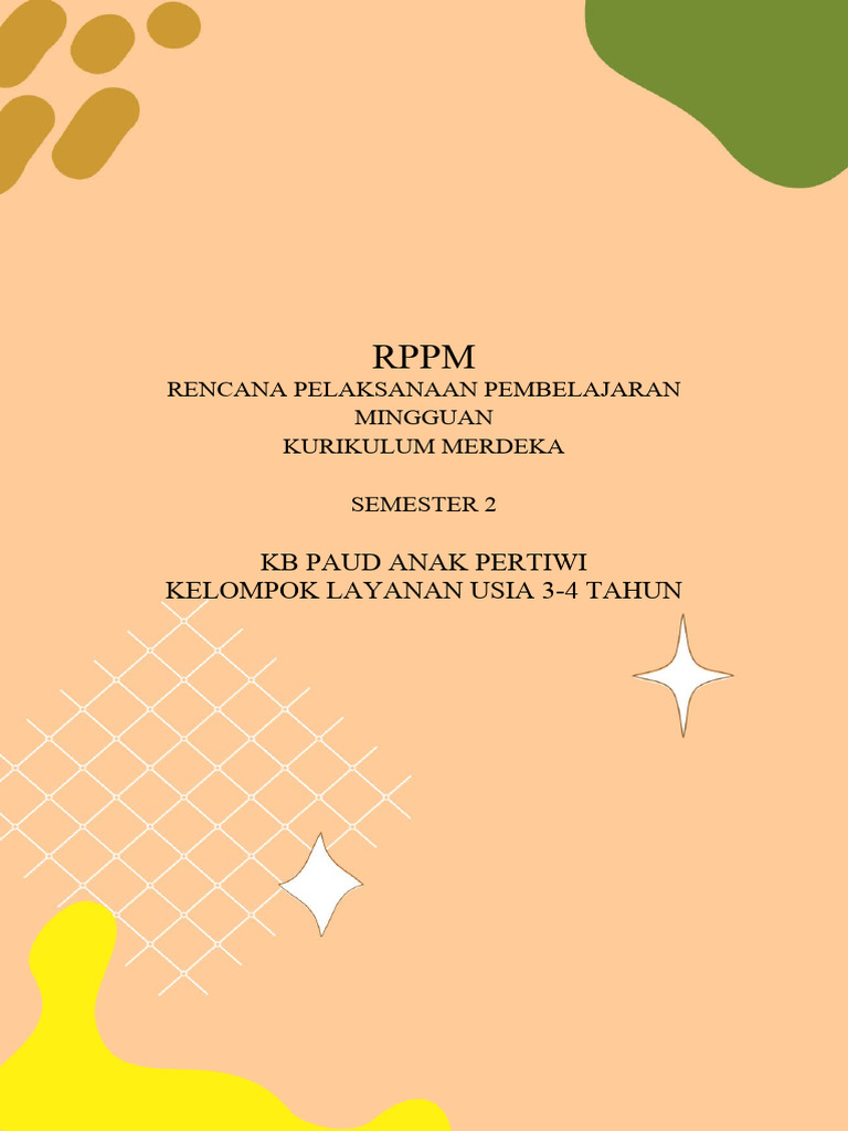 Kumer - RPPM KB B - 3&4 Tahun - Smt2 | PDF | Seni & Disiplin Bahasa