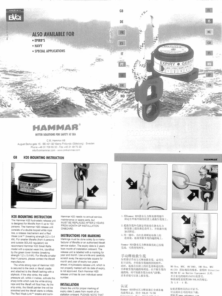 Hammar H20 Manual | PDF