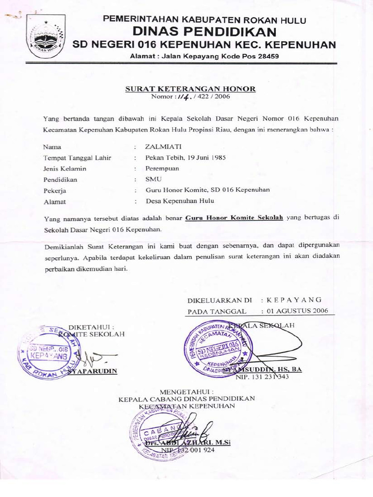 SK Pengangkatan Pertama | PDF