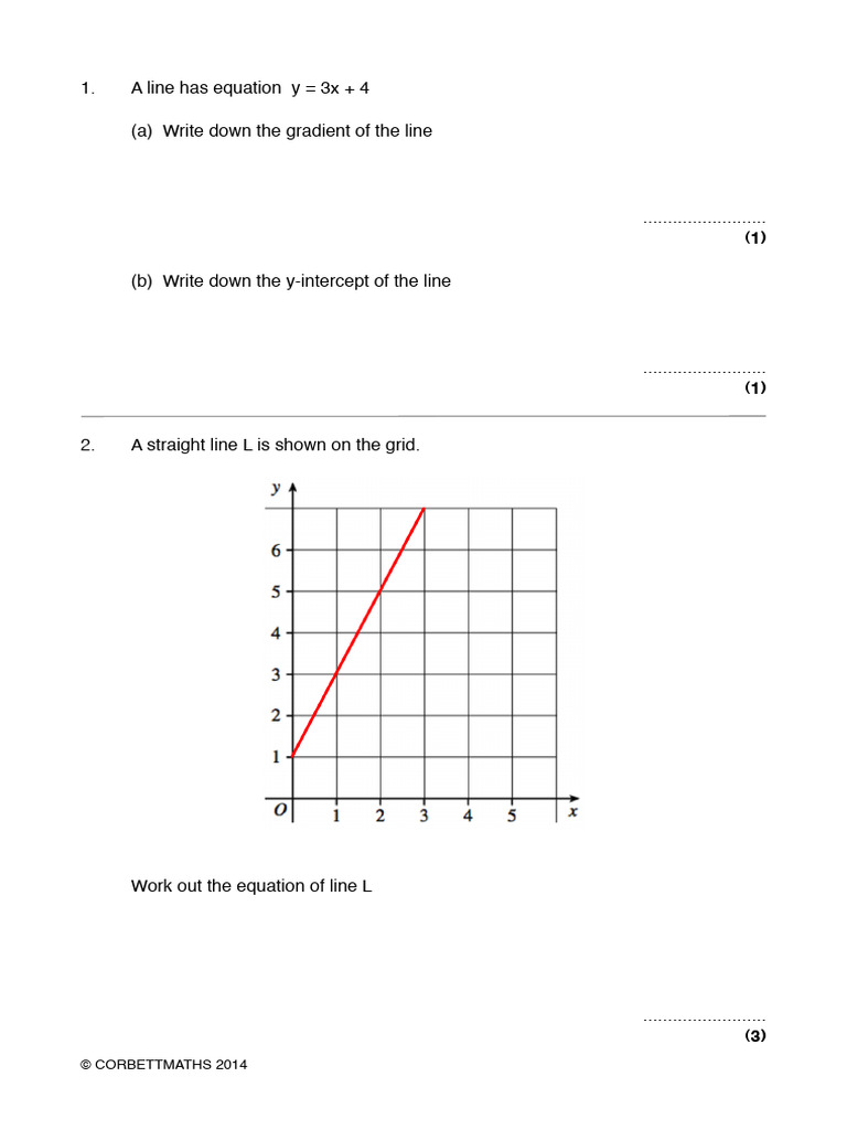 Equation of A Line | PDF | Mathematical Physics | Mathematics