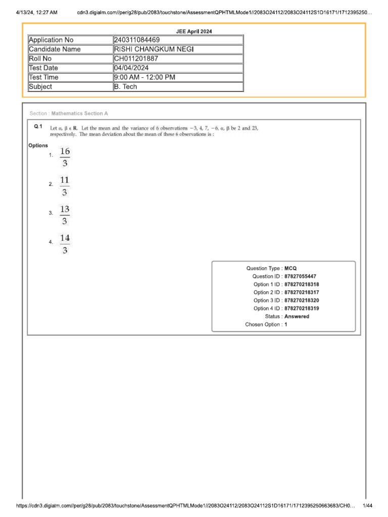 Response Sheet | PDF