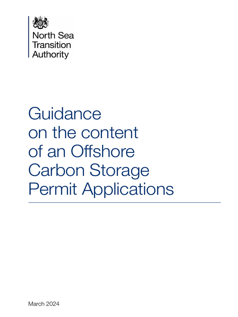 Guidance On The Content of An Offshore Carbon Storage Permit ...