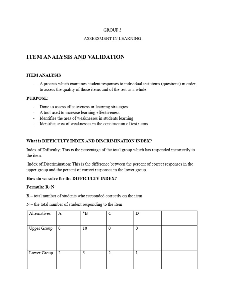 Assessment in Learning G3 | PDF | Validity (Statistics) | Behavioural Sciences