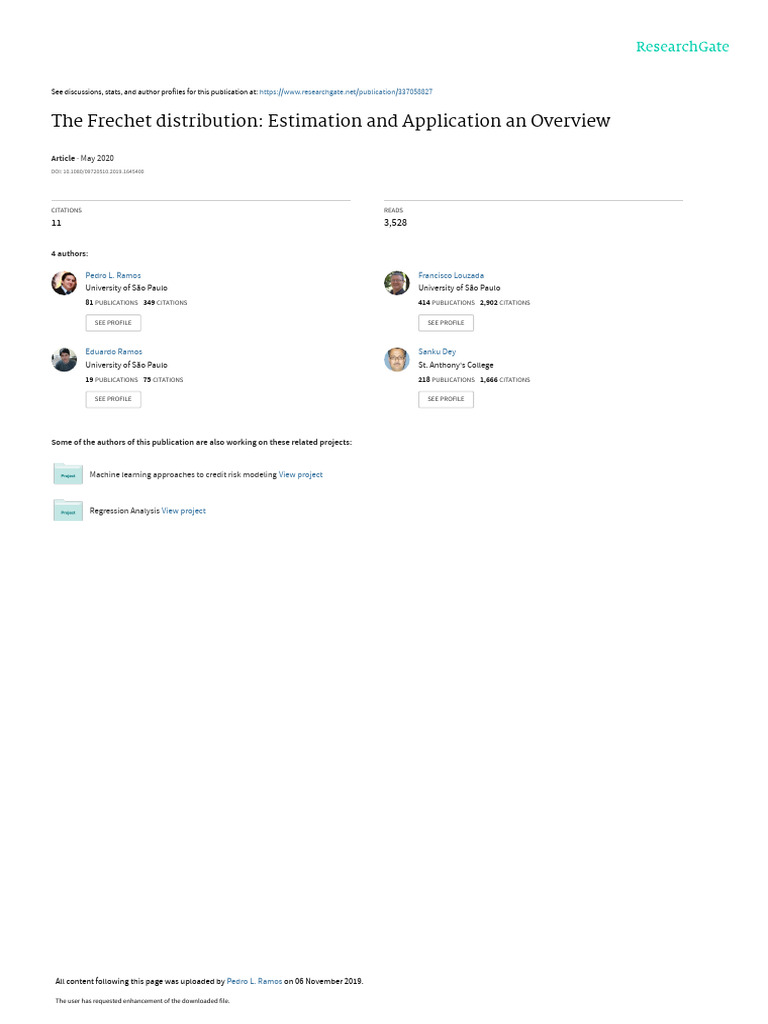 Fréchet Distribution Analysis | PDF | Estimation Theory | Estimator