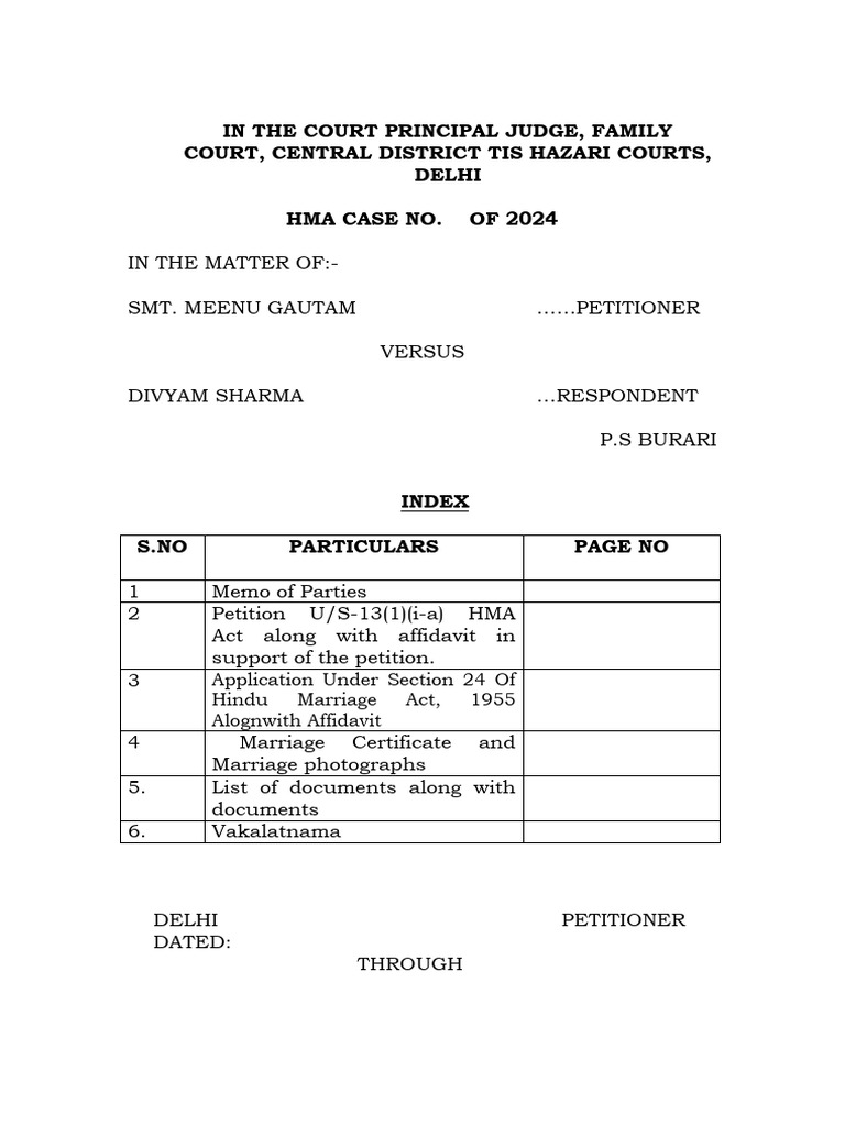 Hma 13 (I) Meenu Gautam Vs Divyam Sharma | PDF | Marriage | Affidavit
