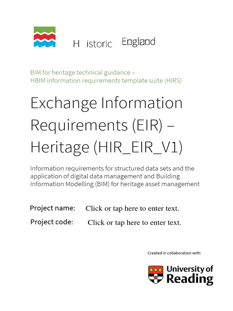 BIM For Heritage Technical Guidance - Exchange Information Requirements ...