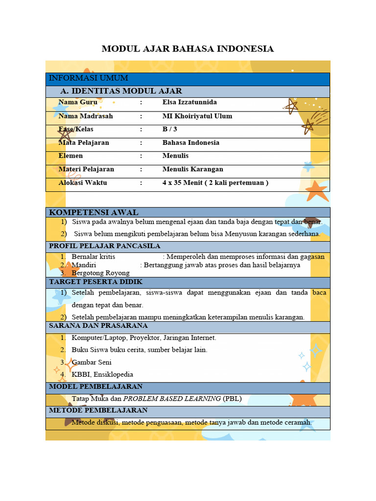 Uas Modul Ajar Bahasa Indonesia | PDF