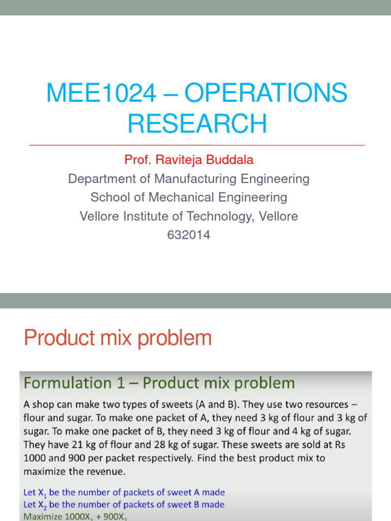 3-Module 1 - LPP - Product Mix Problem and Man Power Problem-04-01-2024 | PDF | Technology ...