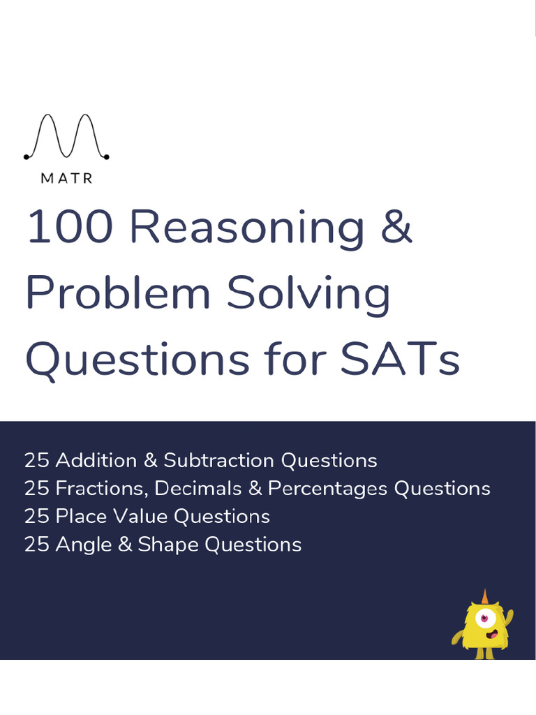 100 Reasoning and Problem Solving Questions For SATs | PDF | Area ...