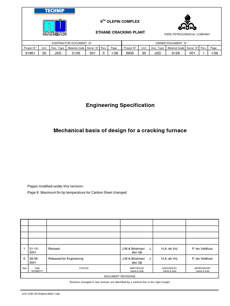 furnace mechanical basis of design | PDF | Pipe (Fluid Conveyance ...