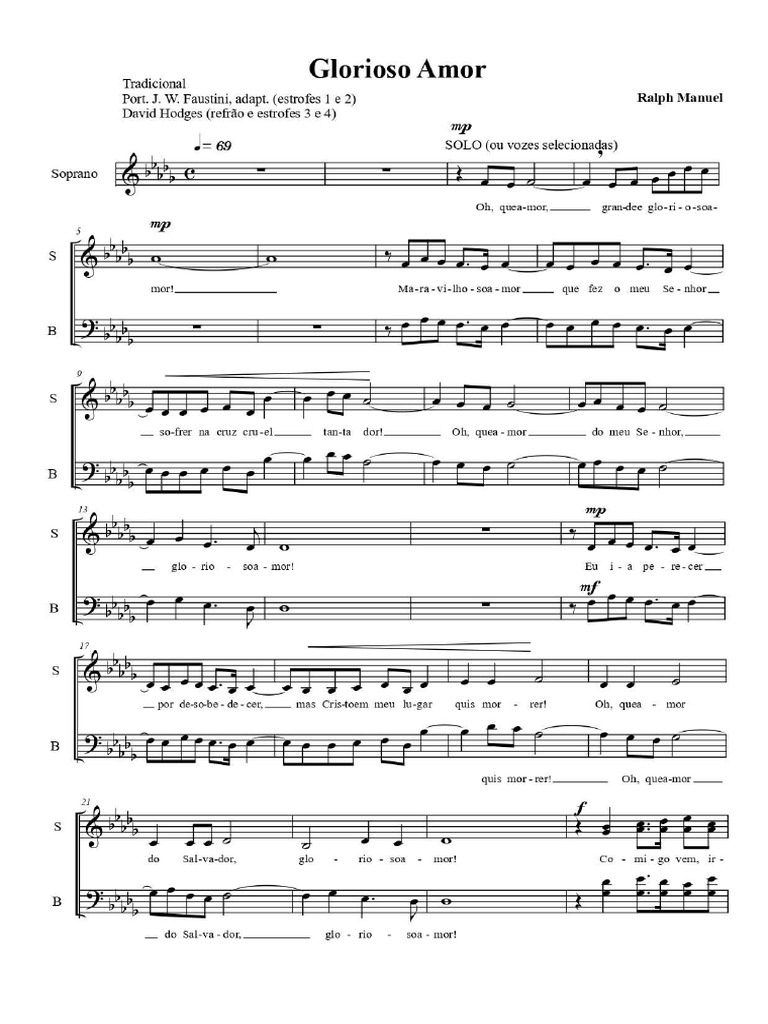 Glorioso Amor Vozes | PDF