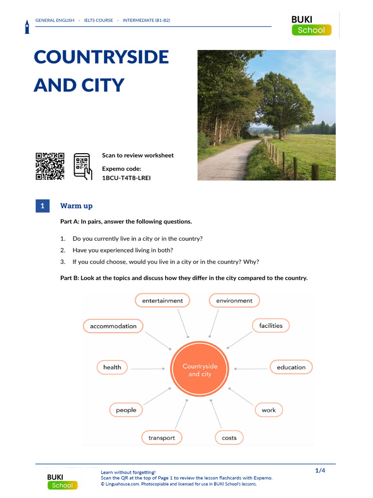 Countryside and City British English Student | PDF | Essays