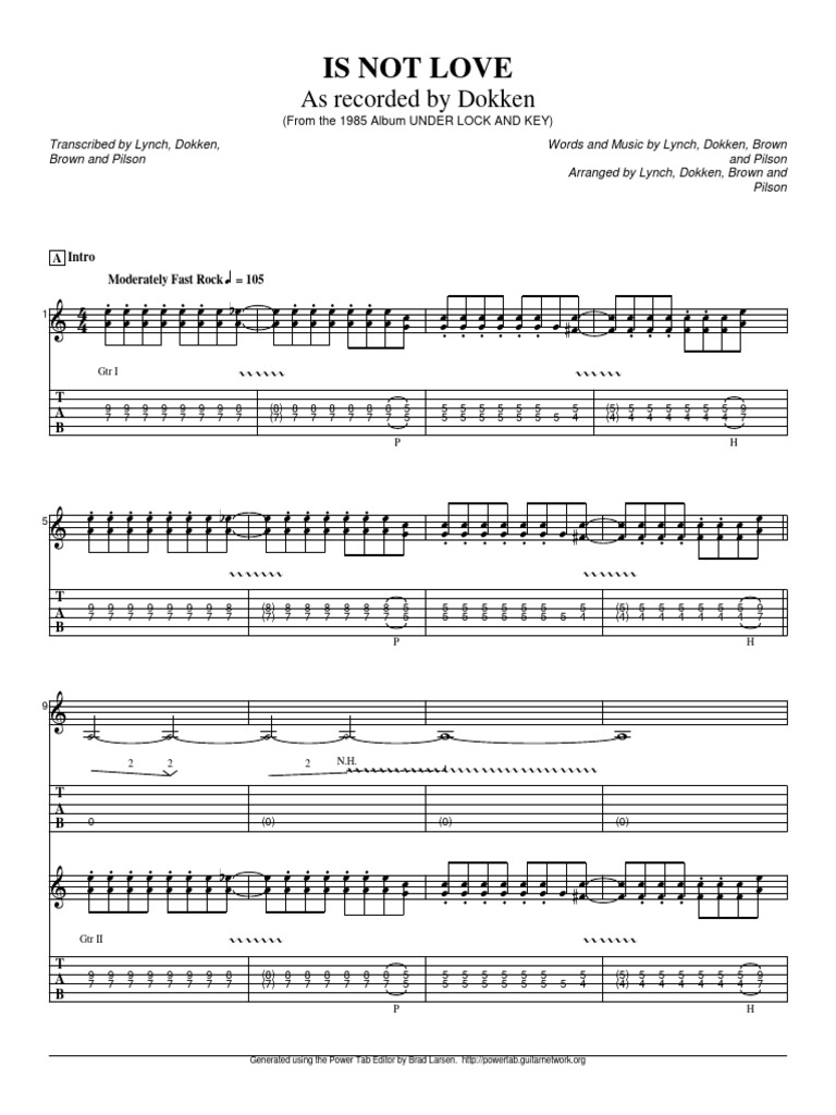Dokken - Its Not Love | PDF | American Musical Groups