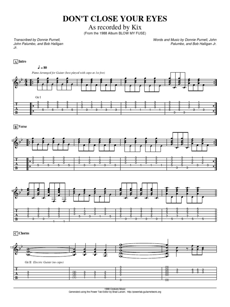 Kix Dont Close Your Eyes Pdf Musicians Necked Lutes