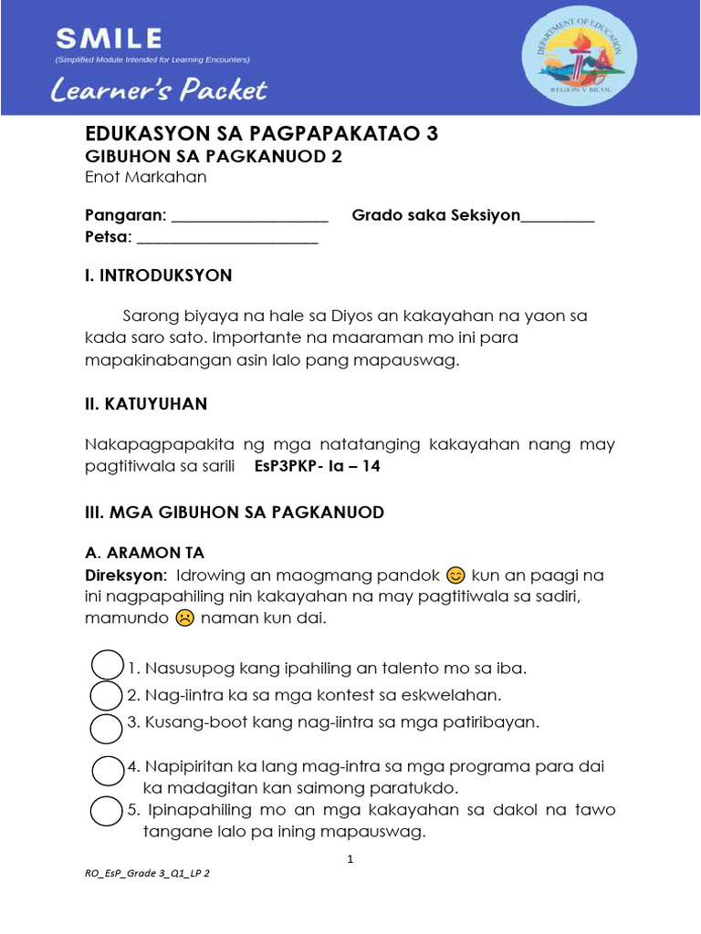 LP2 in EsP 3 Q1 1 | PDF