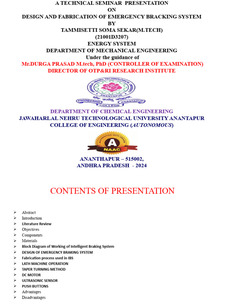 Presentation1 Somu | PDF | Brake | Car