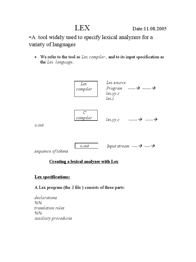 Lex | PDF | Parsing | Reserved Word