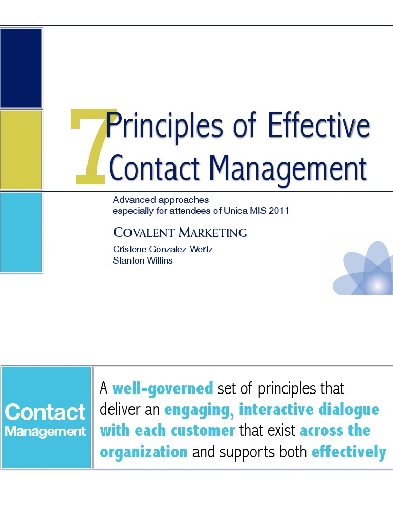 7 Principles of Contact MGT Unica MIS 2011 Final | PDF | Business