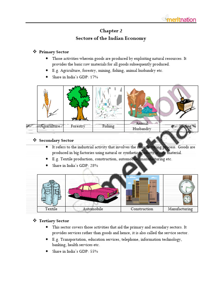 Sectors of the Indian Economy Explained | PDF | Economy Of India ...