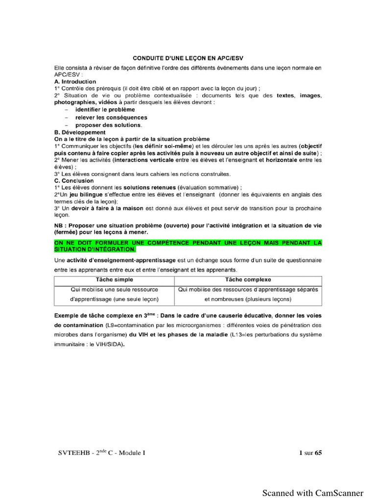 COURS A.P.C - 2nde C | PDF
