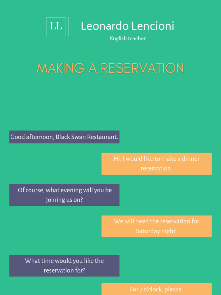 Restaurant Conversation | PDF | Gastronomy | Restaurants