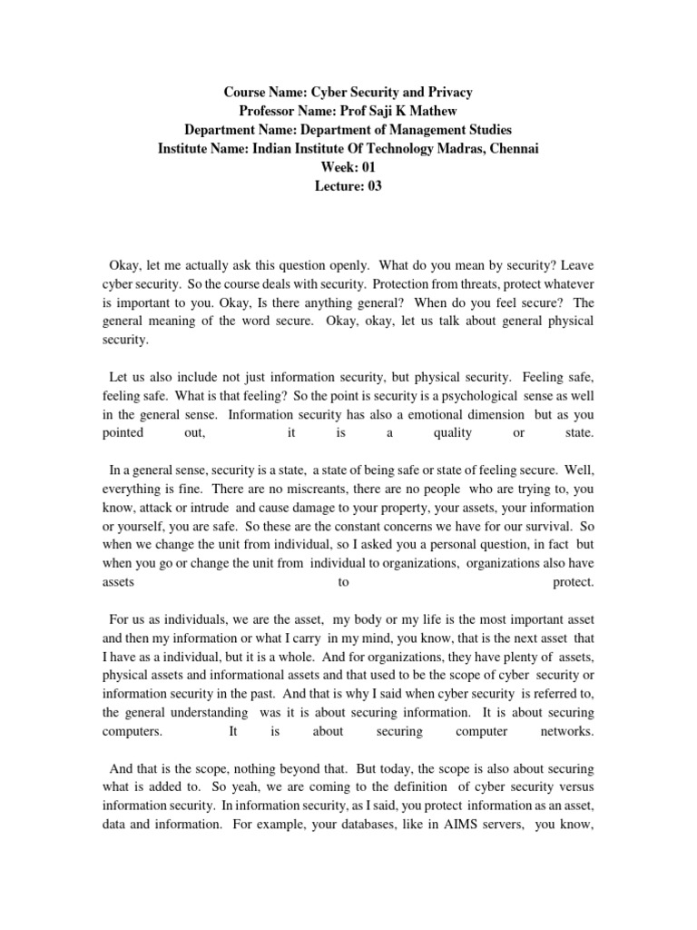 Lec 03 | PDF | Computer Security | Security Lec 03 | PDF | Computer Security | Security