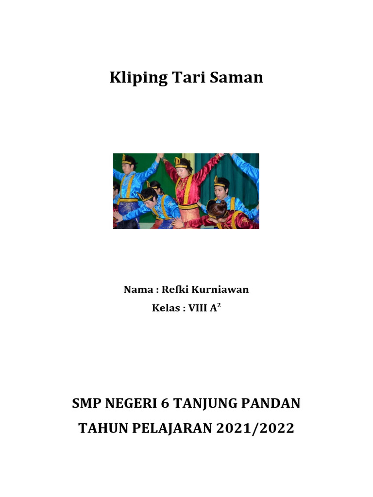 Kliping Tari Saman | PDF | Seni | Puisi