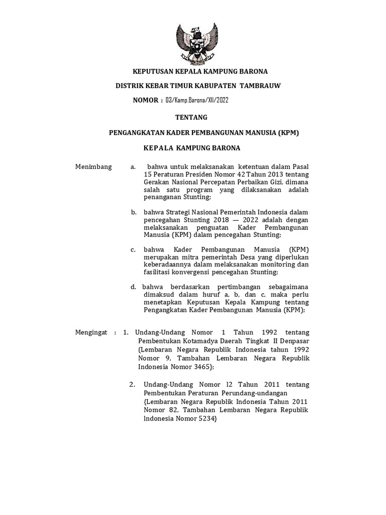 SK Kpm-Posyandu - Kamp Barona | PDF