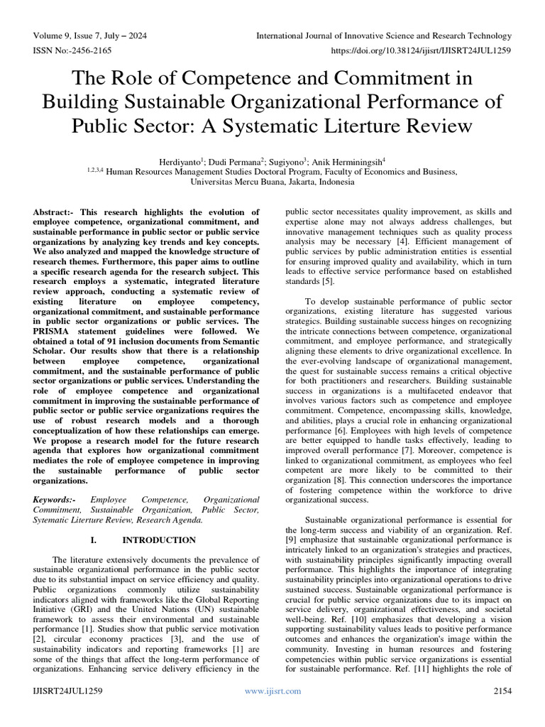 The Role of Competence and Commitment in Building Sustainable ...