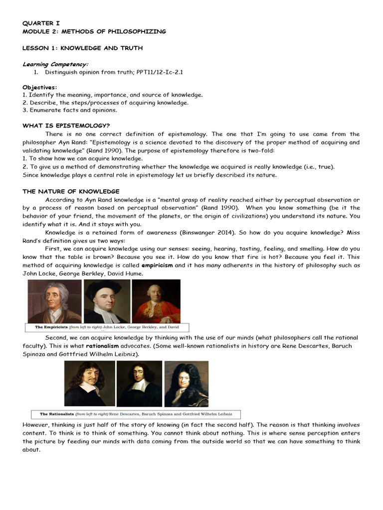 Philo Hand Out | PDF | Argument | Existentialism