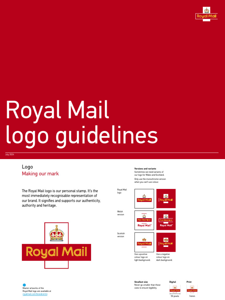 Royal Mail Logo Guidelines Update Design July 2024 | PDF | Graphic Design