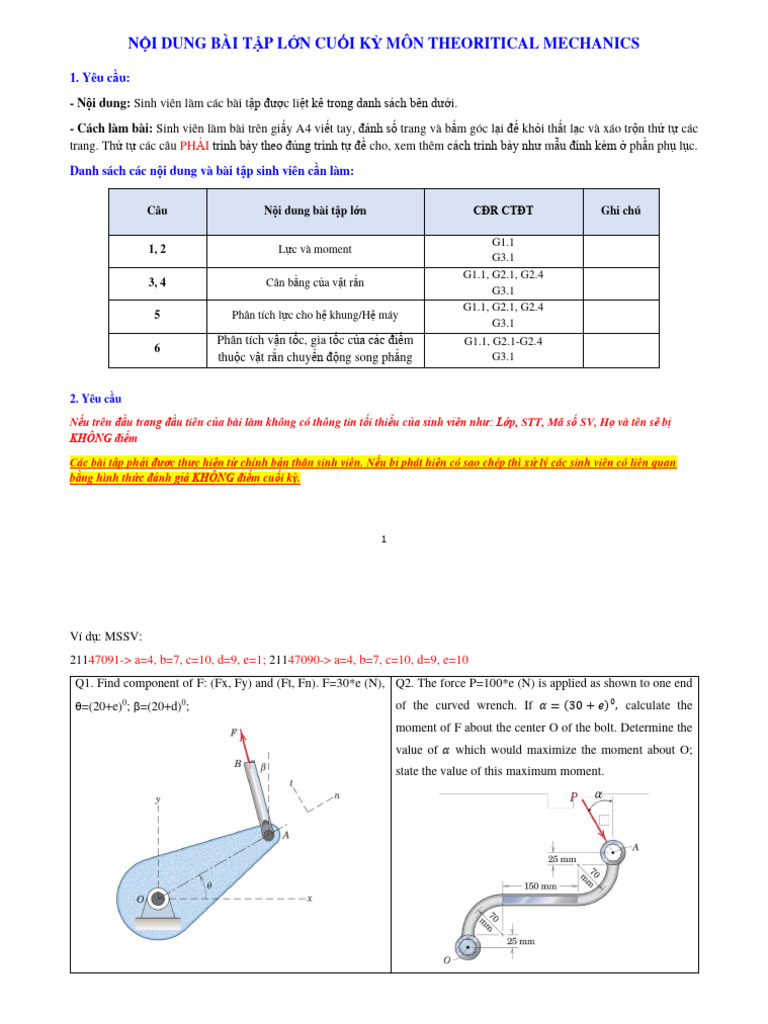 BTL Theoritical Mechanics-Final - 2023-2024 | PDF
