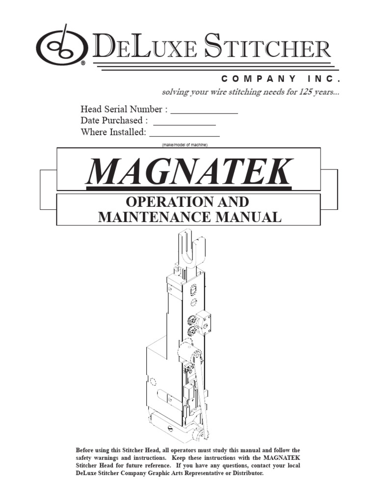 Magnatek Sticher Head | PDF | Wire | Mechanical Engineering