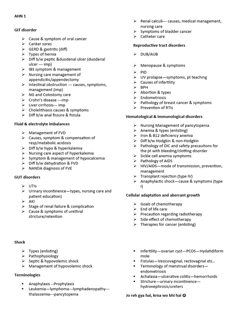 AHN 1 Imp Qs | PDF | Shock (Circulatory) | Cancer