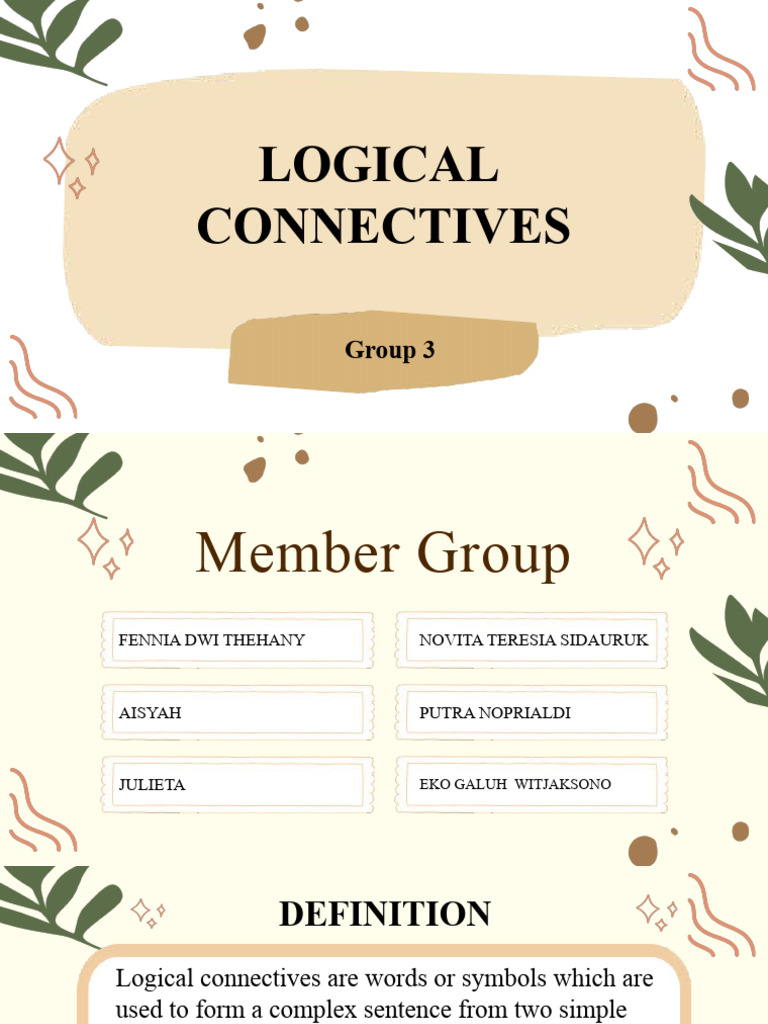 LOGICAL CONNECTIVES Group 3 | PDF | If And Only If | Interpretation (Philosophy)