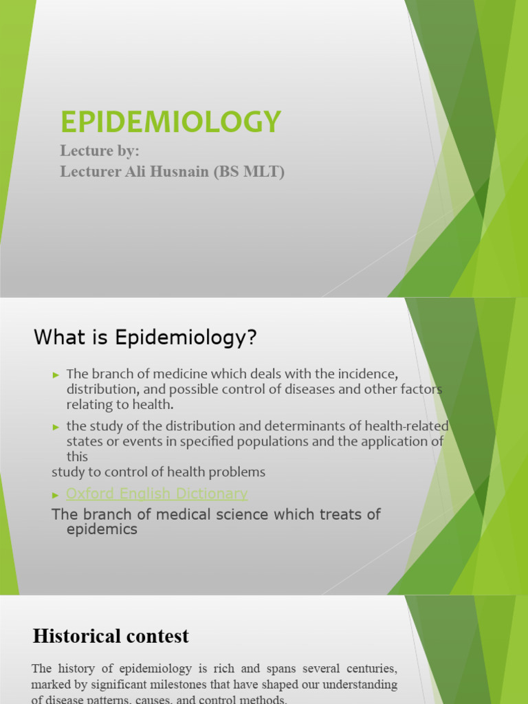 Lec 1. Introduction To Epidemiology | PDF | Epidemiology | Pathogen